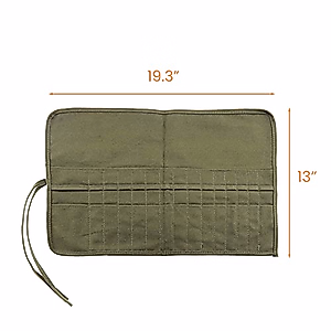 ECHSRT Paint Brush Holder Roll Up Paint Organizer Canvas Pencil Bag 30 Slots Storage Large Capacity Brush Case Pouch for Artist Acrylic Oil Watercolor,Army Green