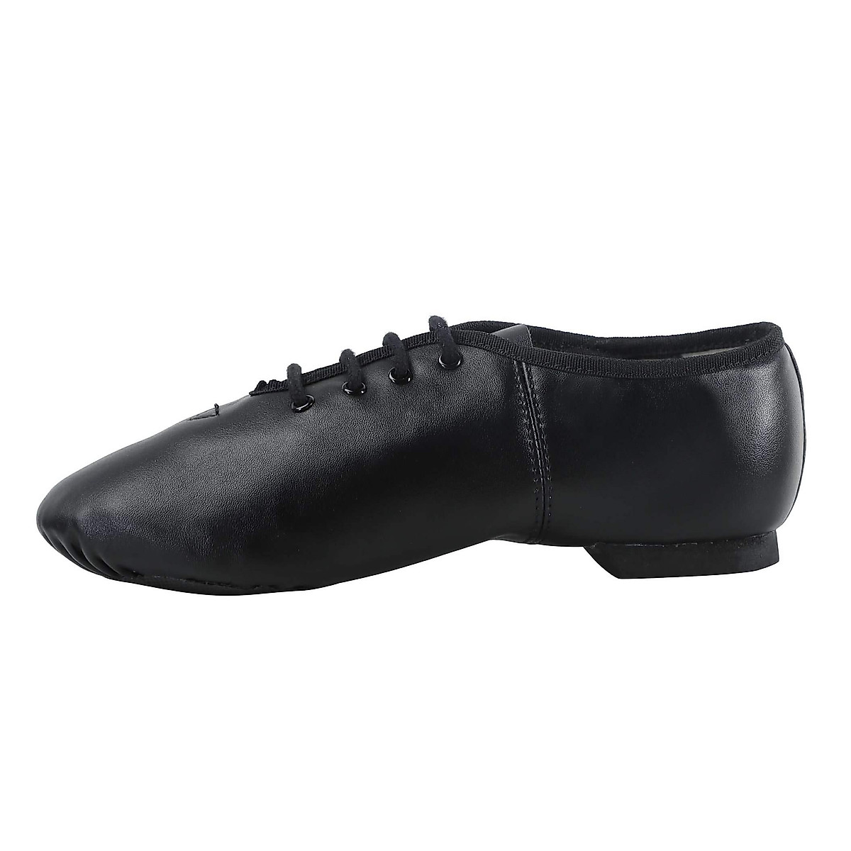 Dynadans Unisex PU Leather Upper Lace Up Jazz Shoe for Women and Men's Dance Shoes-Black-5.5M