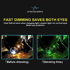 Welding Helmet Auto Darkening, True Color Solar Welder's Helmet, Welding Mask, Welding Hood for TIG MIG ARC Adjustable Shade 9-13 Welder Mask