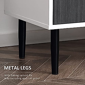 HOMCOM Sideboard Buffet Cabinet, Kitchen Cabinet, Coffee Bar Cabinet with Adjustable Shelf, Free Standing 2-Door Kitchen Cupboard for Living Room, Hallway, Gray