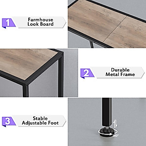 Narrow Entryway Table for Hallway Console Table, Thin Sofa Table Behind Couch Skinny Table, Grey Console Small Tables for Entryway Foyer, Long Table for Entrance Small Spaces Decorative and Storage