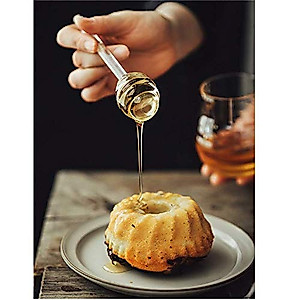 10 OZ Transparent Honey Jar with Dipper and Lid Glass Beehive Style Honey Pot for Home Kitchen Store Honey and Syrup