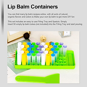 Beaupretty Lip Balm Making Kit Lip Balm Filling Tray and Spatula Set Fast and Easy to Use Just Pour Spread Instantly Fills 50 Lip Balm Containers Lip Balm Base