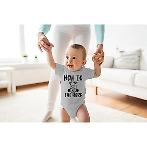 Belle Homie New To The Herd - Funny Baby Essentials Bodysuit - Cute Baby Girl Clothes Newborn Boy Outfit (Newborn, Sports Grey)