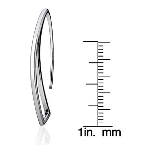 Hoops & Loops Sterling Silver Geometric Polished Hook Earrings