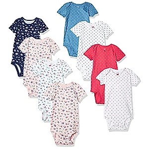 Carter's baby girls 8-pack Short-sleeve Bodysuits Bodysuit, Floral Dot, 3 Months US
