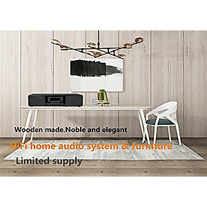 KEiiD CD Player with Speakers Bluetooth for Home Stereo System Boombox | FM Radio USB SD AUX Remote Control | 28 Inch Long with Bluetooth Receiver (Black Finish)