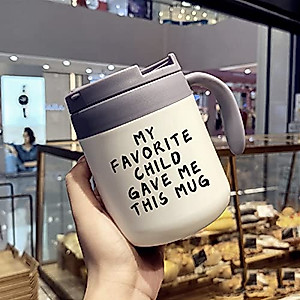 Gifts for Mom Dad Grandma Grandpa, WUJOMZ Dad Mug and Mom Mug, Christmas gifts, Stocking Stuffers for Women Men Him Her from Daughter Son, Gift Ideas Insulated Coffee Mug with Handle and Lid