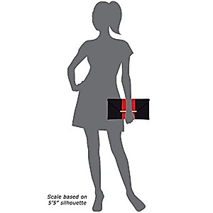 JNB Patent Color Block Envelop Clutch, Red/Black