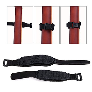 Facmogu 2PCS Guitar String Mute Dampener, Guitar String Cover Belt, Adjustable Bass Guitar Mute Silencer, Fretboard Muting Straps, Guitar Noise Damper Tape, Musical Instrument Accessories - Black
