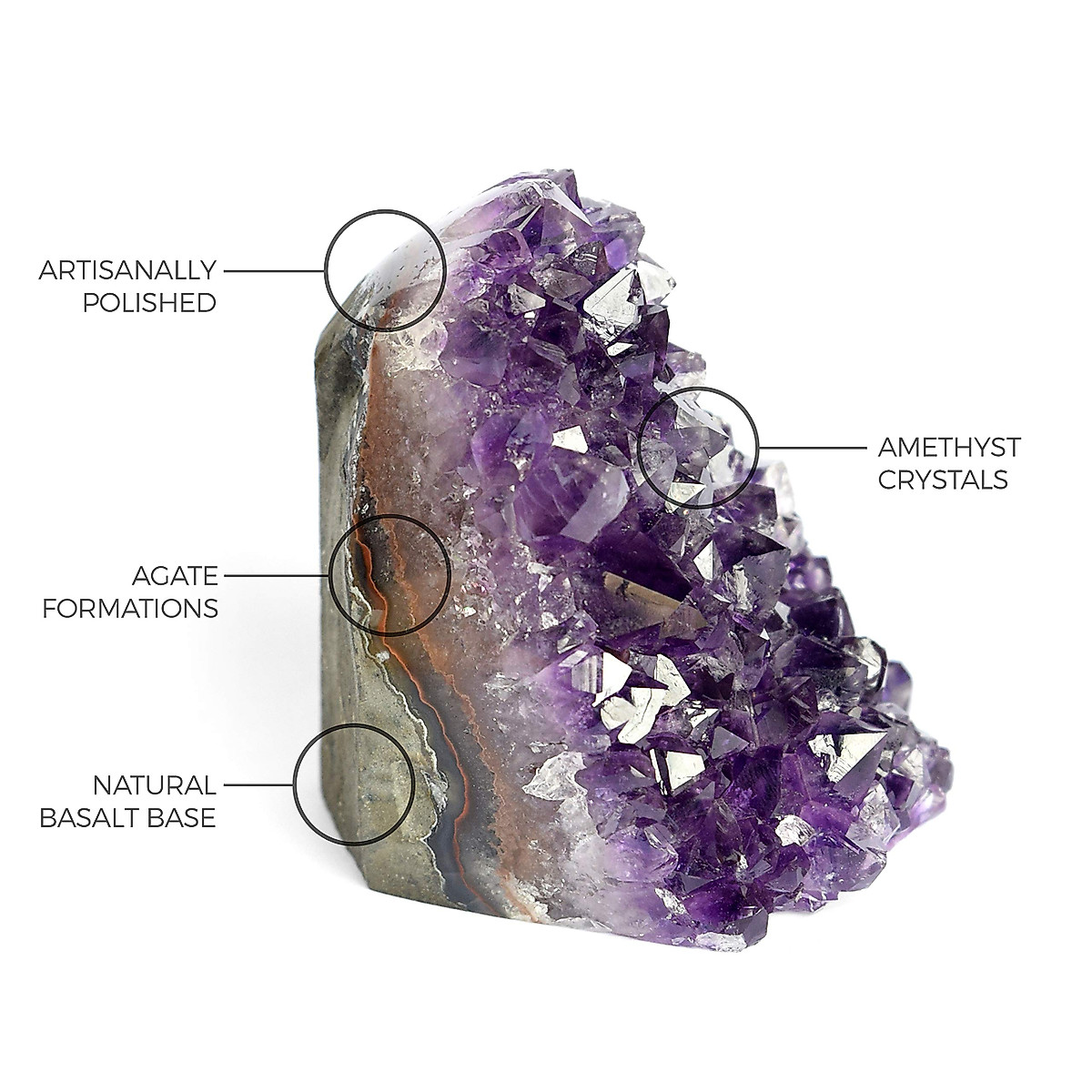 DEEP PURPLE PROJECT Large Amethyst Clusters 1 Lb to 1.7 Lb Quartz Crystal Geode Plus: Premium Gift Box Spiritual Healing Stone