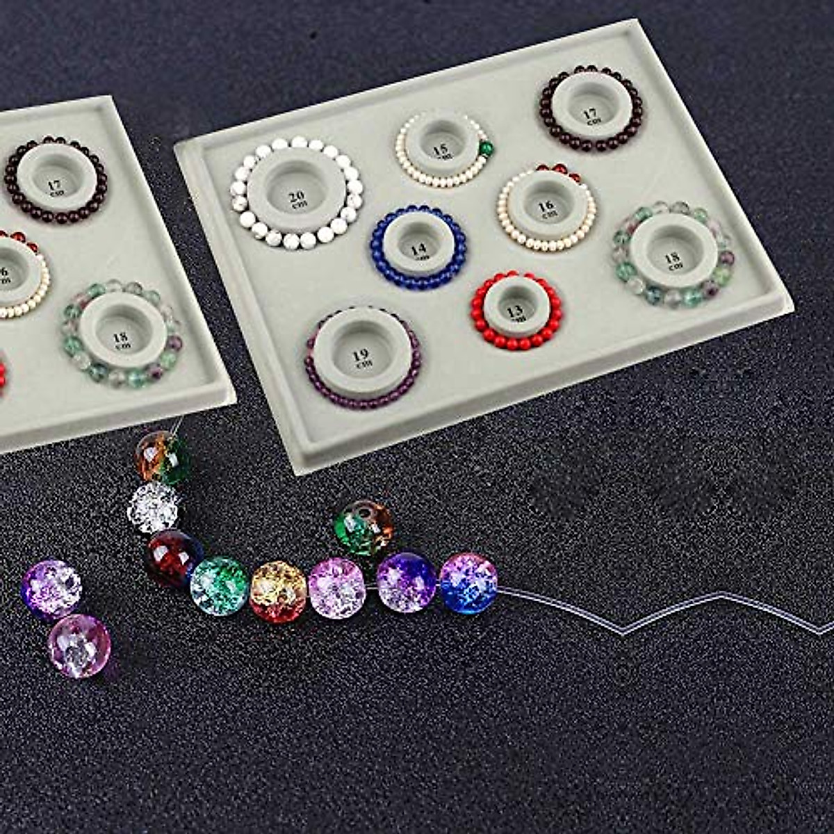 Bracelet Design Board Flocked Bead Board Bracelet Beading Jewelry Organizer Tray Design DIY Craft Tool (Bracelet Beading Board)