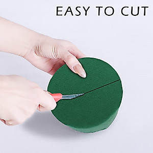 Prashent 6 Pcs Round Floral Foam Blocks,Green Wet Dry Flower Foam Plant Foam for Fresh & Artificial Flower Arrangements DIY Craft 3.2" X 1.6"