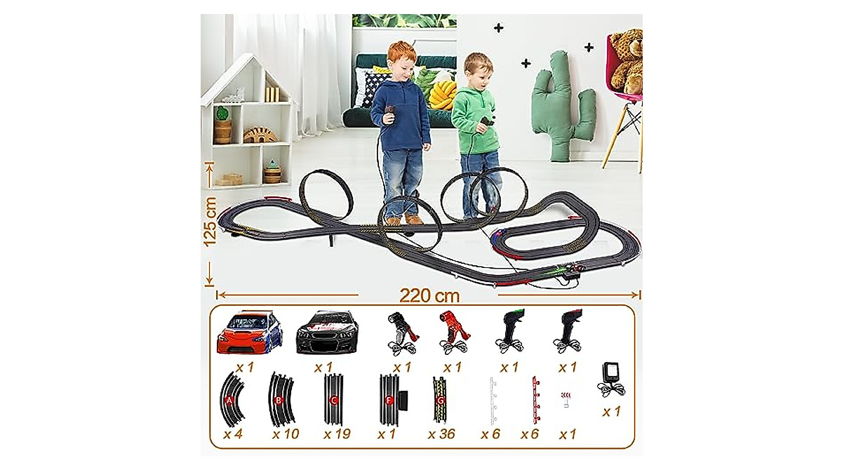 High-Speed Slot Car Race Track for Kids - Dual Racing Fun