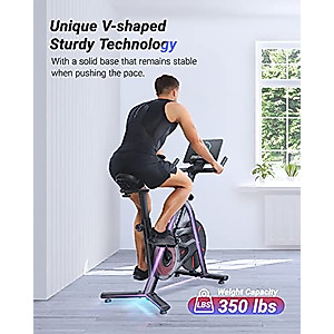 MERACH Exercise Bike, Bluetooth Stationary Bike for Home with Magnetic Resistance, Indoor Cycling Bike with 350lbs Weight Capacity, iPad Holder, TT