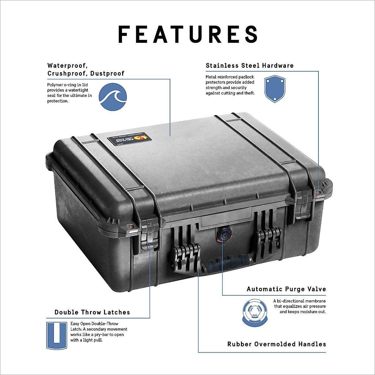 Pelican 1550 Case No Foam (Black)