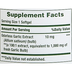 Nature's Bounty Garlic Extract 1000 mg,100 Count (Pack of 4)