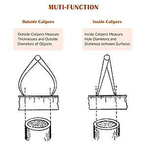Rustark 8 Pcs Stainless Steel Long Firm Joint Metal Measurement Kit with Bent-Leg and Straight-Leg Inside Outside Caliper Tools Set for Measuring Pottery Clay Ceramic Sculpture(12" 10" 8" 4")
