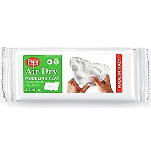 Pepy Premium European Air Dry Modeling Clay White 2.2 lb Bar, Easy to Use Air-Hardening Clay for Sculpting and Crafts Projects