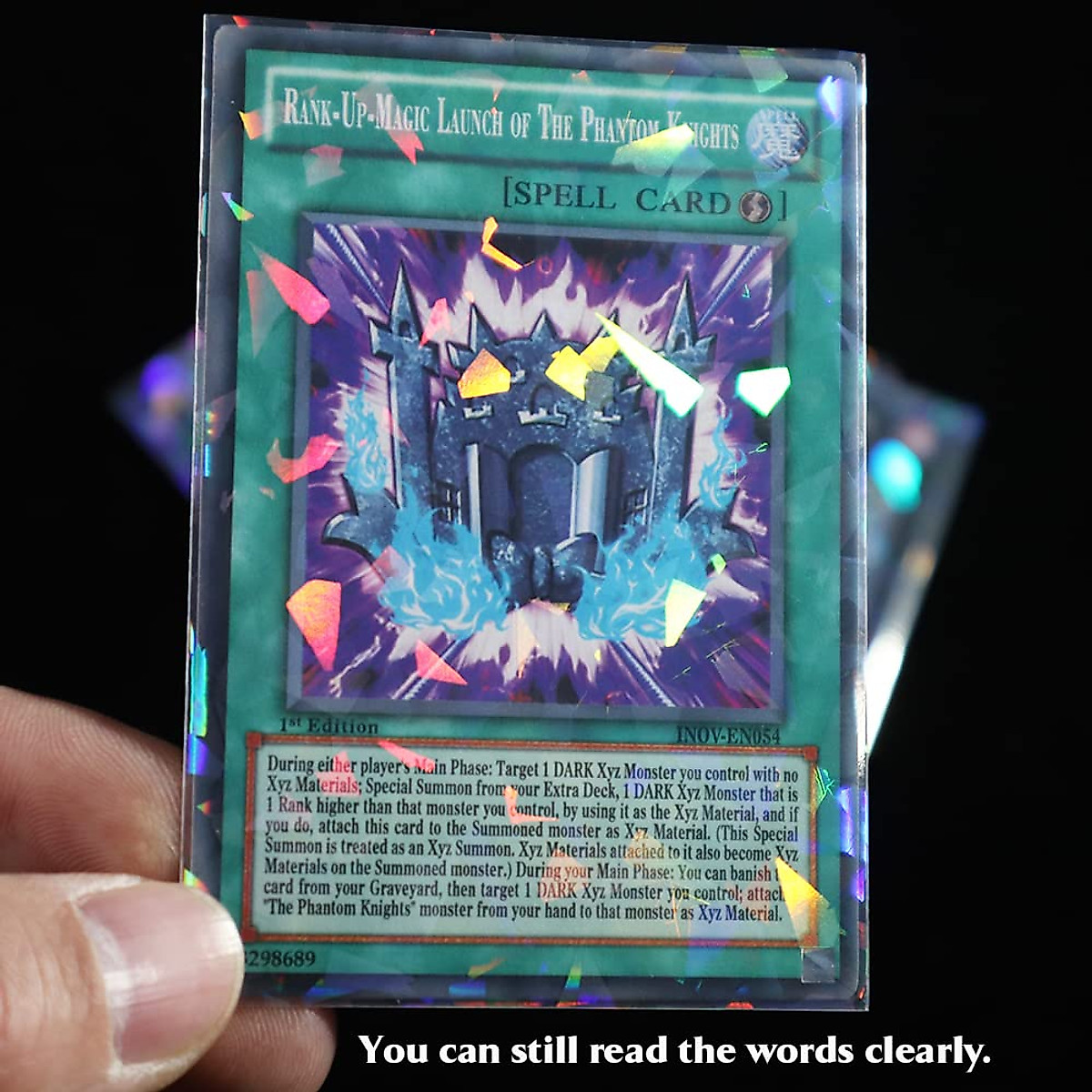 Black Lotus 100pcs Broken Glass Gemstone Laser Flashing Card Film Holographic Idol Photo Sleeves Ultra Super Protector (61x88mm)