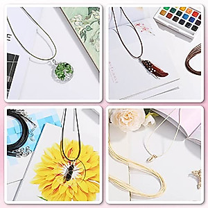 Necklace Cord, Paxcoo 50Pcs Necklace String Rope with Clasp, 24 Inch Waxed Cotton Cord Necklace Bulk for Charms Pendants, Bracelets, Necklaces, Jewelry Making Supplies and Beading Supplies