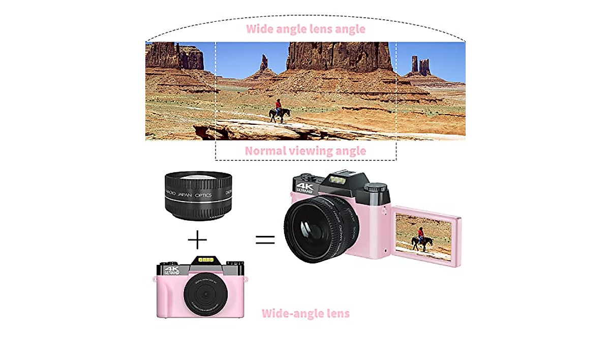 WIKICO 4K Vlogging Camera with 16X Zoom & Interchangeable Lenses