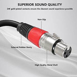 XIUZEN XLR Female to 1/4 Inch Cable, Balanced 3 Pin Female XLR to Female Quarter inch(6.35mm) TRS Stereo Jack Audio Adapter Connector Interconnect Cable -1.5 feet