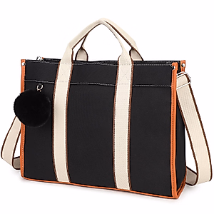 Laptop Bag for Women 15.6 Inch Lightweight Canvas Tote Bags Teacher Work Bag for School Travel