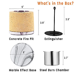 Aobaks Tabletop Fire Pit, Tabletop Fire Pit Indoor Outdoor, Portable Tabletop Fire Pit Bowl, Fire Pit