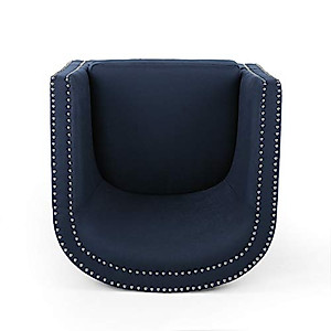 Christopher Knight Home Octavia Contemporary Fabric Swivel Chair, Blue, Black