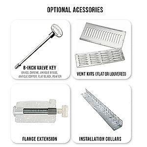 Spotix HPC Rectangle Match Lit Fire Pit Burner Kit (FPSR36X18KIT-LP-MSCB) with 24x12Inch Stainless Steel Burner, Propane, Polished Chrome, with Flange, Key, Valve, Flex Line and Fittings