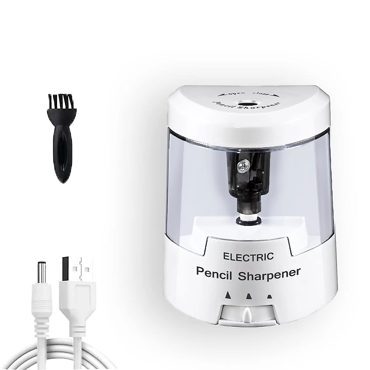 Zankocat Electric Pencil Sharpener, Battery (Not Included) USB Powered Small Portable for NO.2 and Colored Pencils, Automatic and Durable for Classroom, Home, Office, 3 Different Sharpness Options (White)