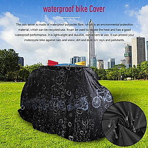 Bike Cover Waterproof Dustproof Cover for Indoor and Outdoor Use Rain Sun UV Wind Snow Proof Resistant Bicycle Storage (Black)