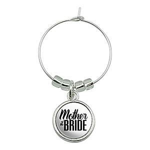 GRAPHICS & MORE Mother of the Bride Wedding Wine Glass Charm Drink Marker