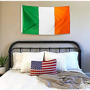 DANF Ireland Flag 3x5 Ft Thick Polyester, Fade Resistant, Brass Grommets, Canvas Header,Double Sided Irish National Flags 3 X 5 Feet
