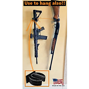 QuiverGrip UtilaGrip Single Shotgun & Rifle Gun Rack - Gun Rack - Wall Mount - Wall Organizer - Weapons Rack - Adjustable Firearm Storage - Wall Mounted Gun Holder