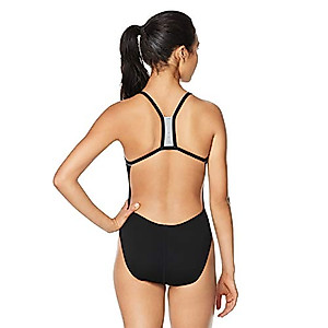 Speedo Women's Swimsuit One Piece Endurance+ Skimpy Thin Strap Solid Speedo Black, 30
