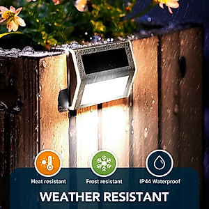 GIGALUMI 12 Pack Solar Deck Lights,3 LED Solar Stair Lights,Outdoor LED Step Lighting Stainless Steel Waterproof Led Solar Fence Lights for Step/Stairs/Pathway/Walkway/Garden-(Cold White)