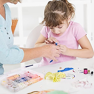 COSICS Rhinestone Organizer Storage Box, 4PCS 15-Grid Small Clear Plastic Jewelry Case, Empty Container Dividers for Nail Art Craft Accessory, Display Holder for Fishing Tackle, Bead, Charms, Sewing