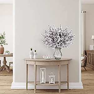 Sggvecsy 15 Pcs Babys Breath Artificial Flowers Gypsophila Bouquets Bulk Real Touch Fake Silk Flowers for Home Wedding DIY Floral Arrangement Kitchen Table Centerpiece Festival Decoration (White)