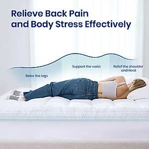 Belffin 3 Inch Dual Layer Memory Foam Mattress Topper King Size, 2 Inch Gel Memory Foam and 1 Inch Down Alternative Pillow Top Mattress Pad Cover with 8-21 Inch Deep Pocket, White