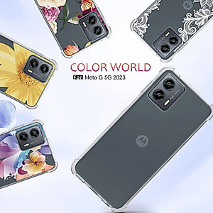 Osophter for Moto G 5G 2023 Case: Clear Girls Women Boys with Screen Protector Reinforced Corners TPU Shock-Absorption Flexible Motorola gG 5G 2023 Phone Cover(Clear)