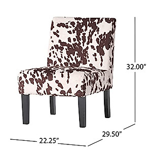 Christopher Knight Home Kassi Fabric Dining Chair, Milk Cow 29.5D x 22.75W x 32.5H in