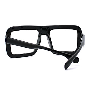 PASTL Thick Square Glasses Clear Lens Eyeglasses Frame Super Oversized Fashion Black
