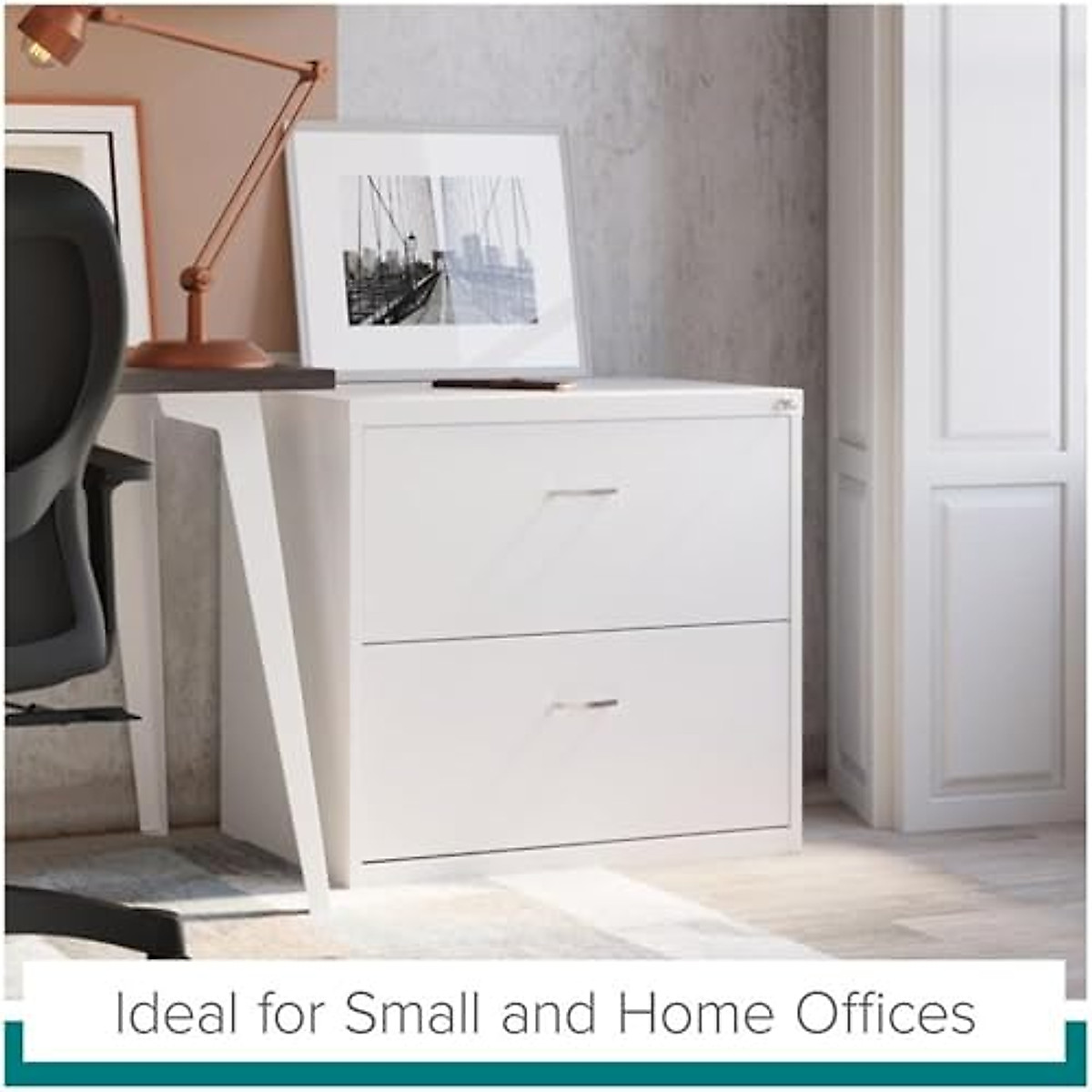 Hirsh Home Office Style Lateral Metal File Cabinet 30 in. Wide 2 Drawer White, Fully Assembled