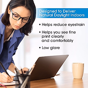 OttLite Pivot LED Desk Lamp, Dual Shade Desk - 3 Color Temperature Modes, Auto Shut-Off Timer, Adjustable Neck & Touch Activated Controls - Crafting, Sewing, & Studying