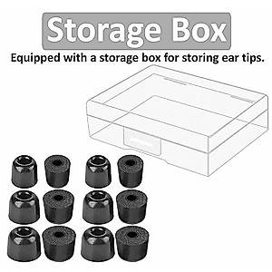 IiEXCEL 6 Pairs WF-1000XM5 Memory Foam Tips, Replacement S/M/L Cancel Noise Fit in Case Comfortable No Silicone Pain Ear Tips Eartips Compatible with Sony WF-1000XM4 WF-1000XM5 - Foam Black