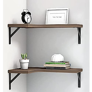 Wood Floating Corner Shelves, Wall Shelves for Bedroom, Wall Mounted Shelf