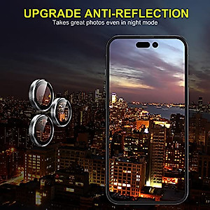 WSKEN for iPhone 14 Pro/iPhone 14 Pro Max Camera Lens Protector,[Night Shooting Mode] HD Tempered Metal Glass Camera Screen Protector Cover Film Accessories, Silver