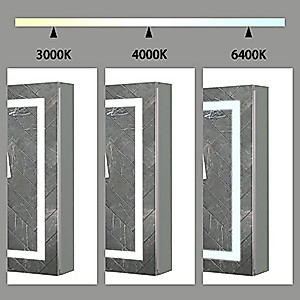 ES-DIY Lighted Medicine Cabinet with Mirror 24 x 30 Inch, Recessed or Surface Mount led Medicine Cabinet, 2 Outlets, Defog, Stepless Dimming,Medicine Cabinet Color Temper 3000K-6400K,Left Hinge